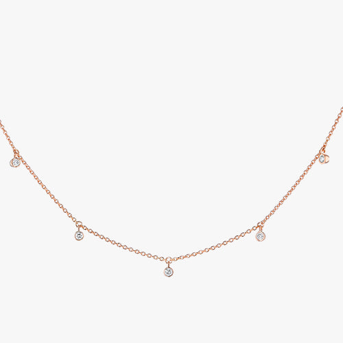 18K Gold 5 Diamond Necklace | Noémie
