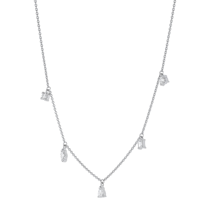Multi Shape 5 Diamond Necklace | Noémie