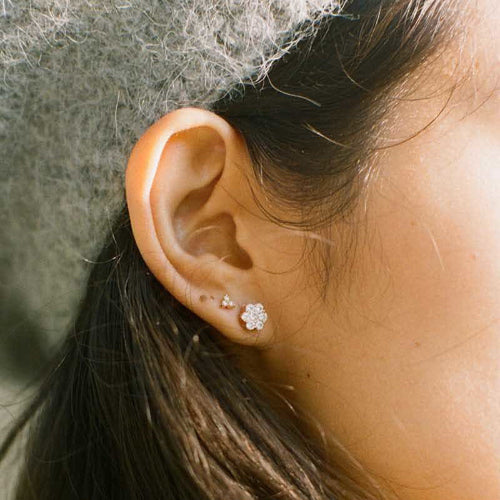 diamond earring stud small